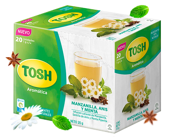 Infusiones de manzanilla, Anís y menta - TOSH